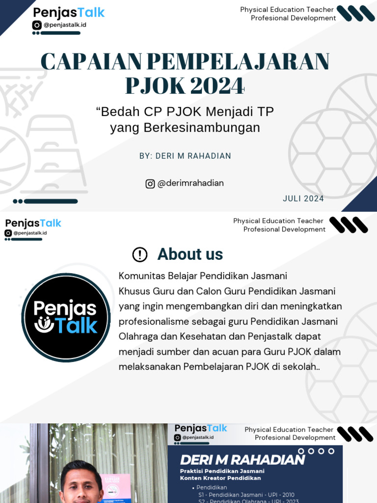 Presentasi CP PJOK 2024 - Penjastalk | PDF