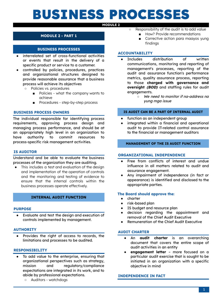 Module 2 - Business Processes | PDF | Electronic Data Interchange | Audit