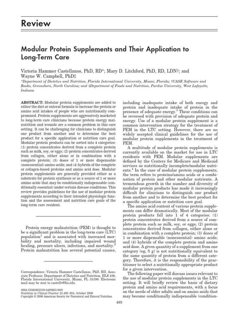 Modular Protein Supplements | PDF | Amino Acid | Dietary Supplements