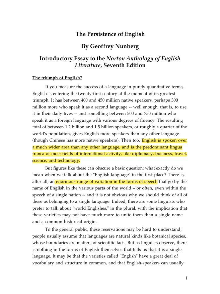 The Persistence | PDF | English Language | Dialect