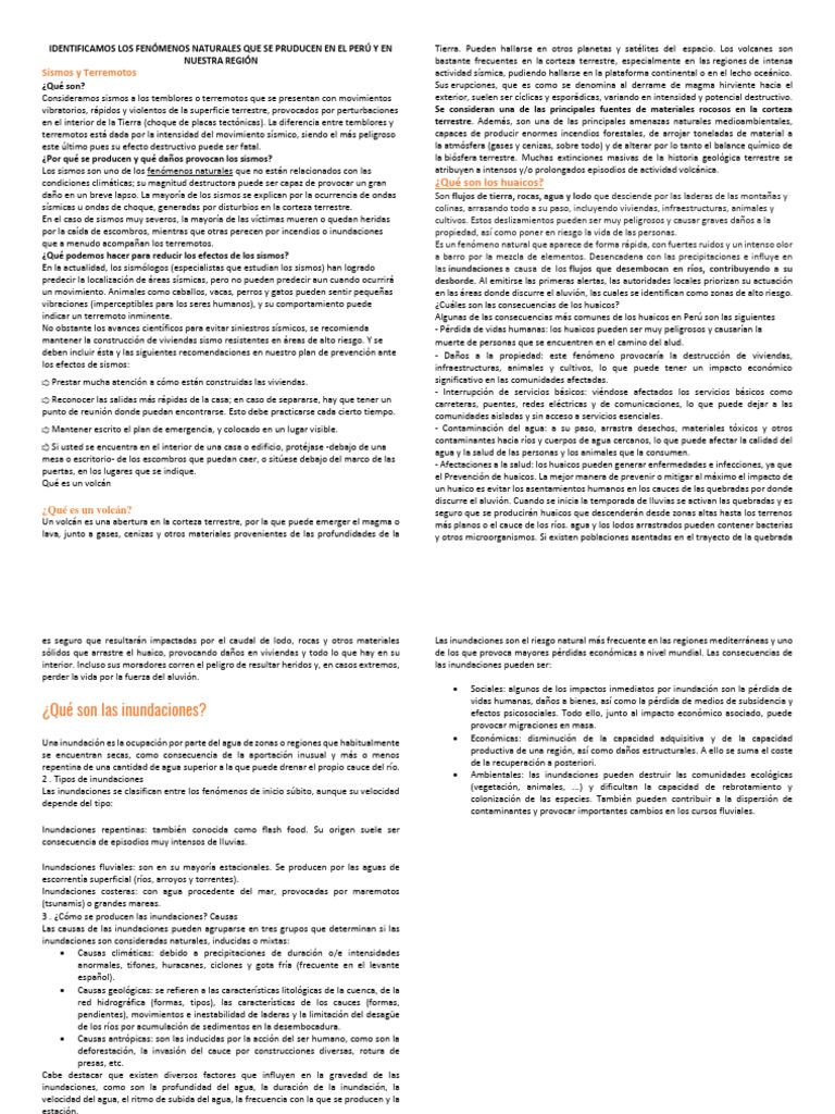 FICHA DE TRANAJO N° 3 EXP.3 (1) | PDF | Temblores | Inundar