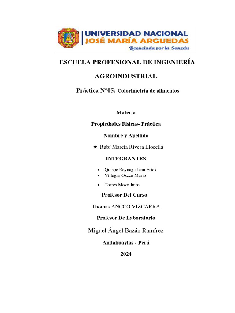 GUÍA-PRACTICA Nro. 5-COLORIMETRÍA-TERMINADO. | PDF | Color | Espectrofotometria
