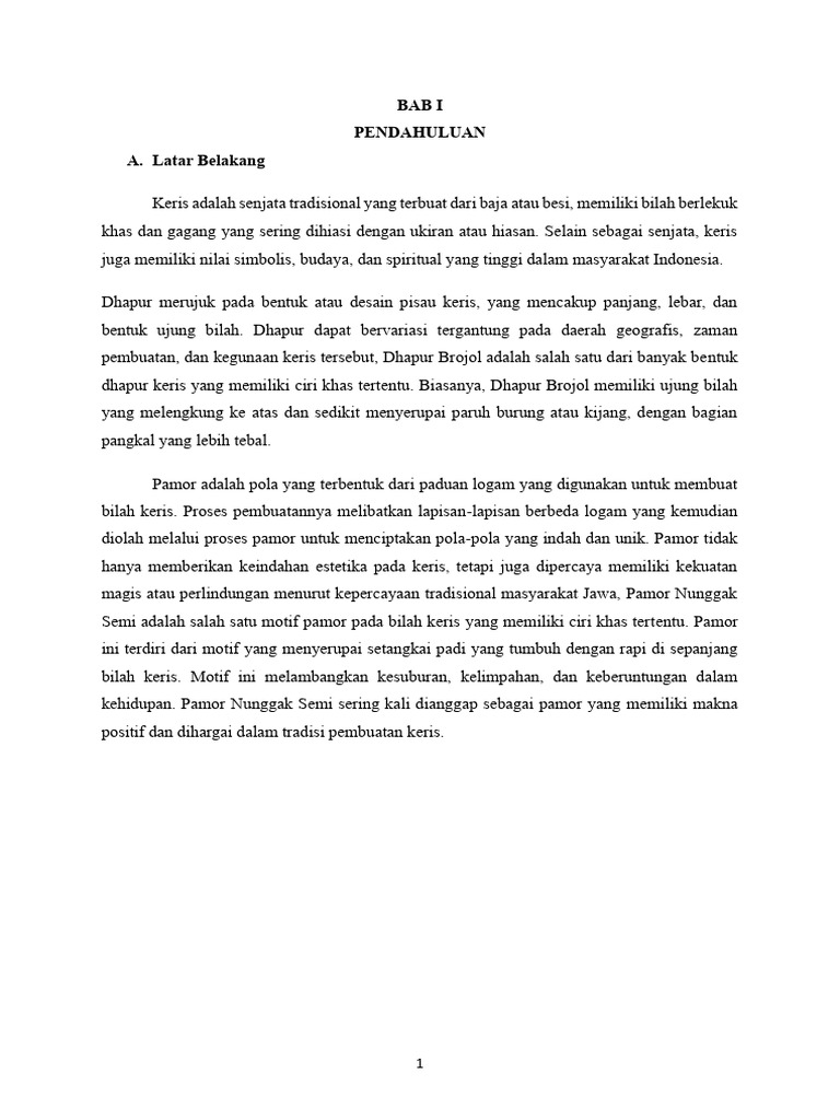 Deskripsi dan Proses Pembuatan Keris | PDF