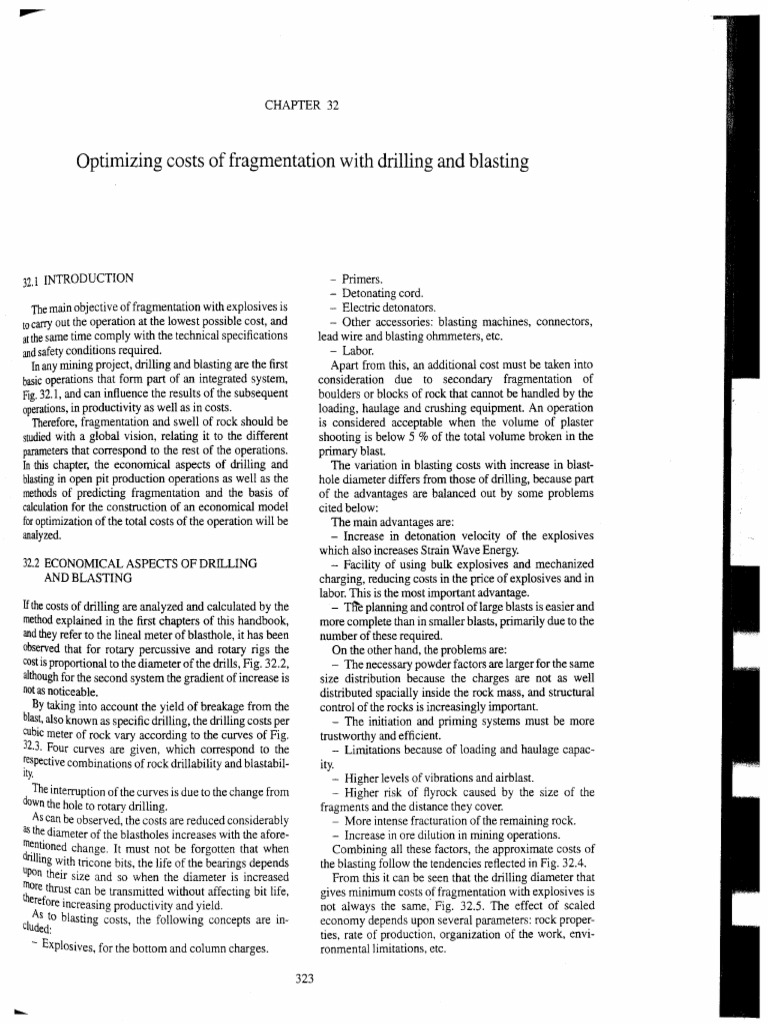 Chapter 32 Optimizing Costs of Fragmentation with Drilling | PDF