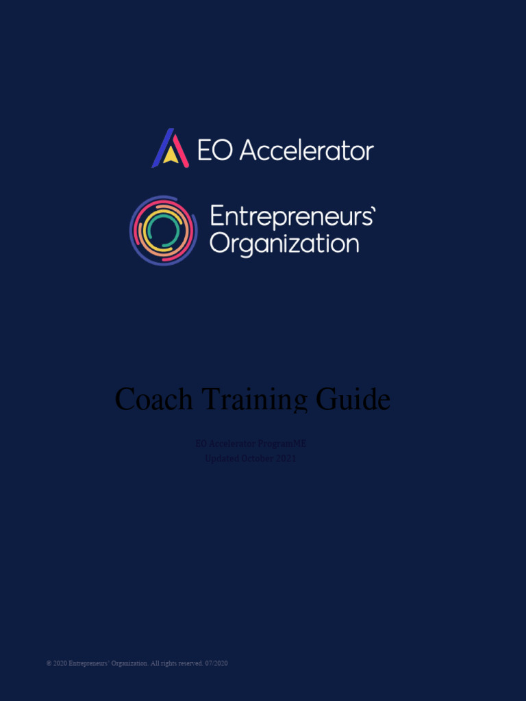 Accelerator Coach Guide Final (2) | PDF | Entrepreneurship | Accountability