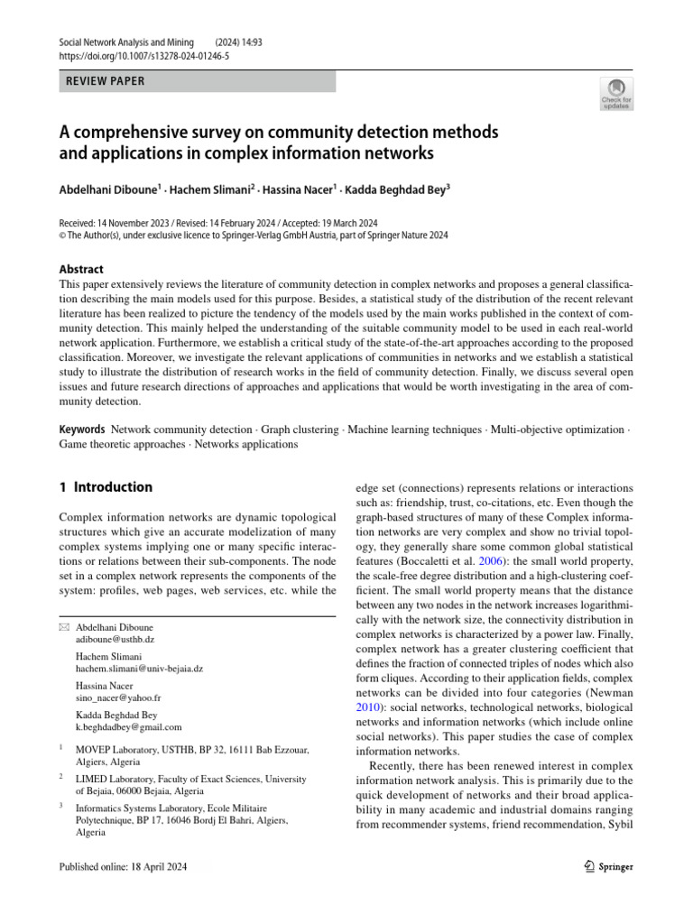 A Comprehensive Survey On Community Detection Methods and Applications in Complex Information ...