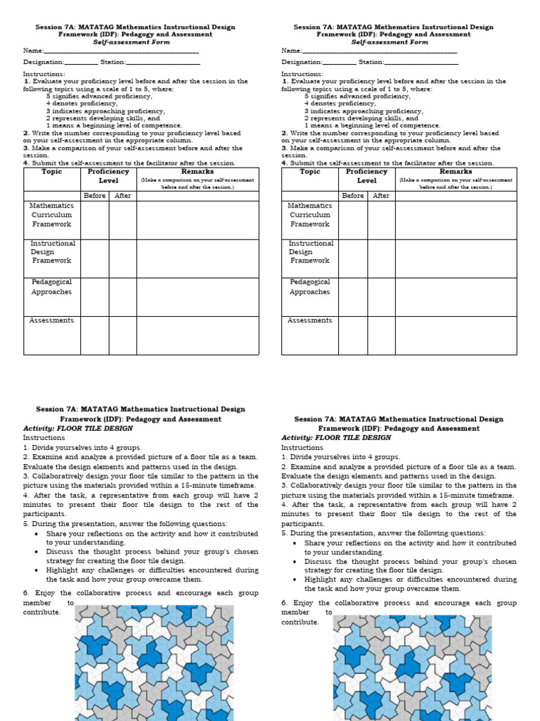 Session 7A Floor Tile Design | PDF | Pedagogy | Instructional Design
