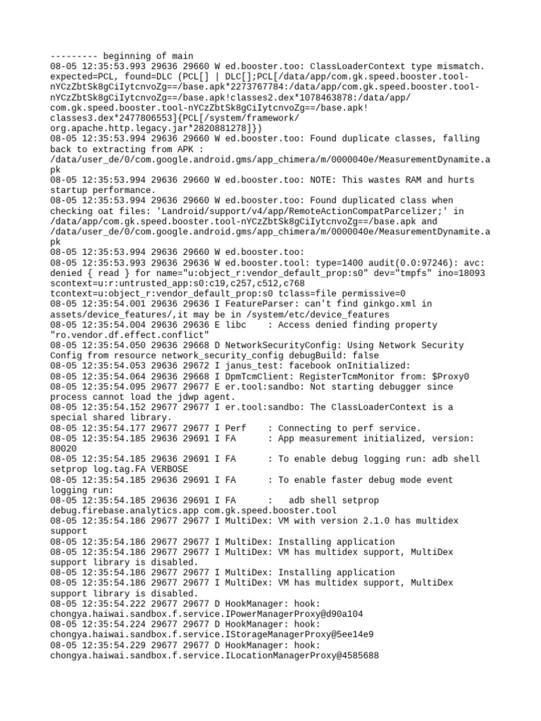 Com - Gk.speed - Booster.tool Logcat | PDF | Text File | Android (Operating System)