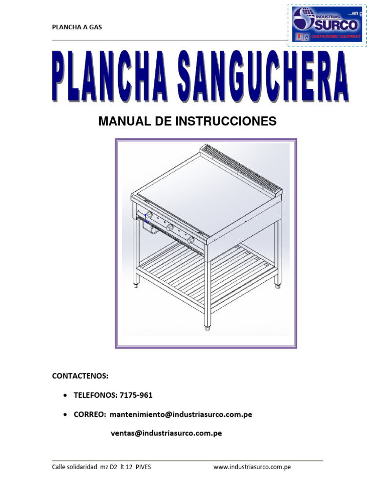 Manual de Plancha Gas | PDF