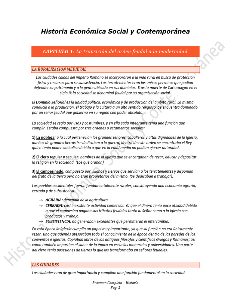 Resumen Completo - Historia Eco. Soc. y Cont | PDF | Business | Comercio