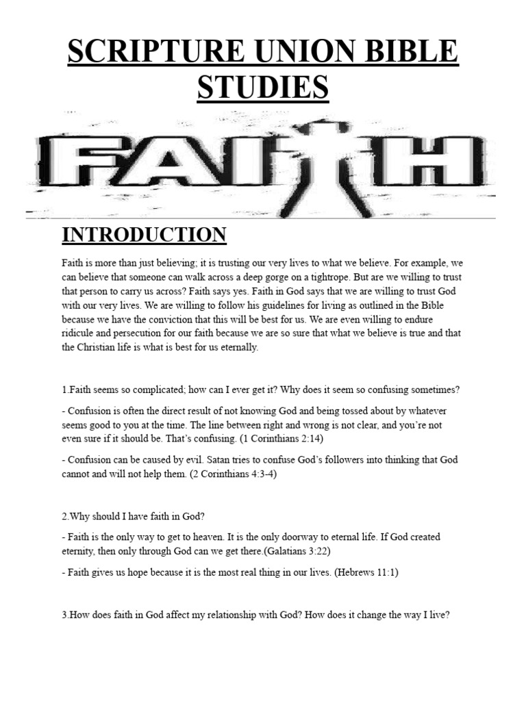 Scripture Union Bible Studies | PDF | Faith | Bible