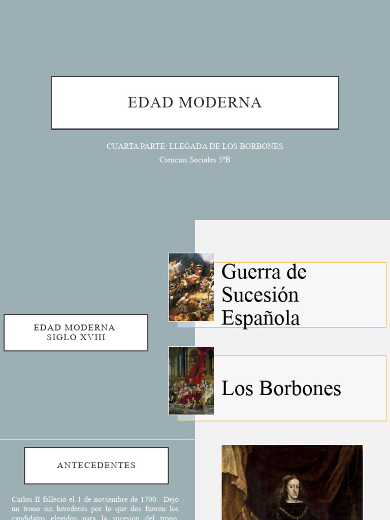Edad Moderna 4 (Borbones) | PDF | Imperio español | Casa de borbón