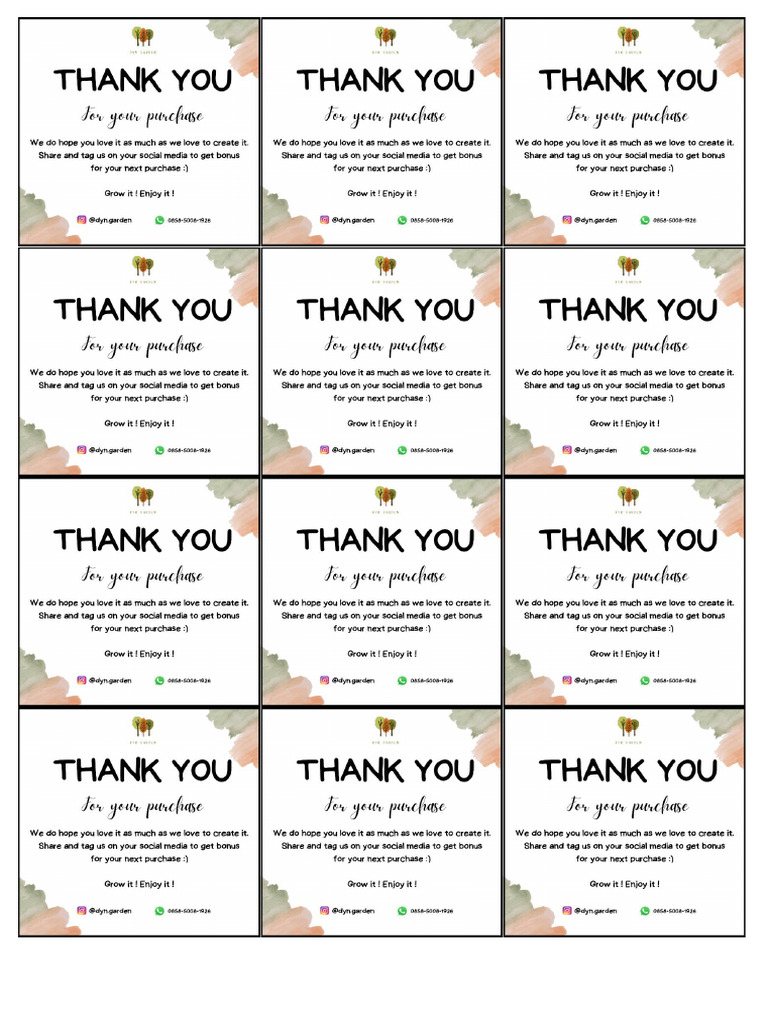 THANKS CARD | PDF