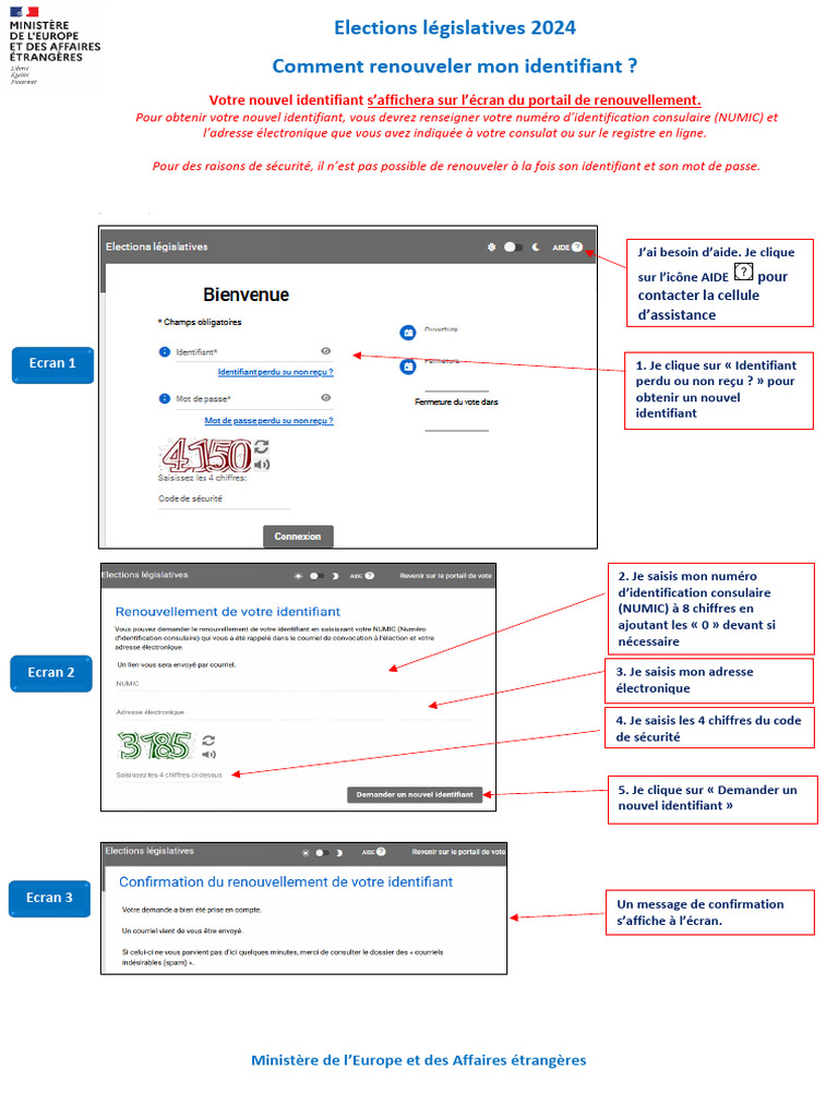 Renouvellement d'identifiant NUMIC 2024 | PDF
