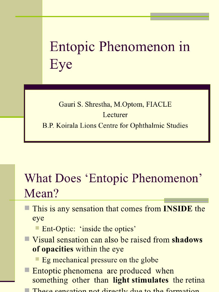 Entopic Phenomenon | PDF