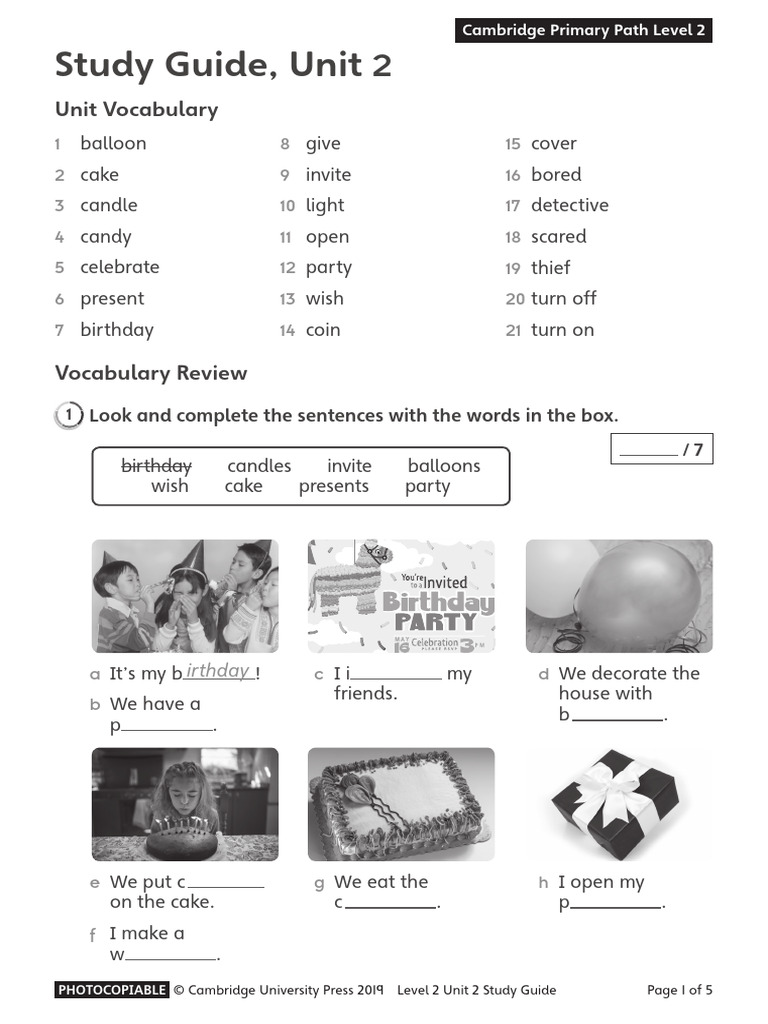 Study Guide, Unit 2 | PDF | Verb | Adverb