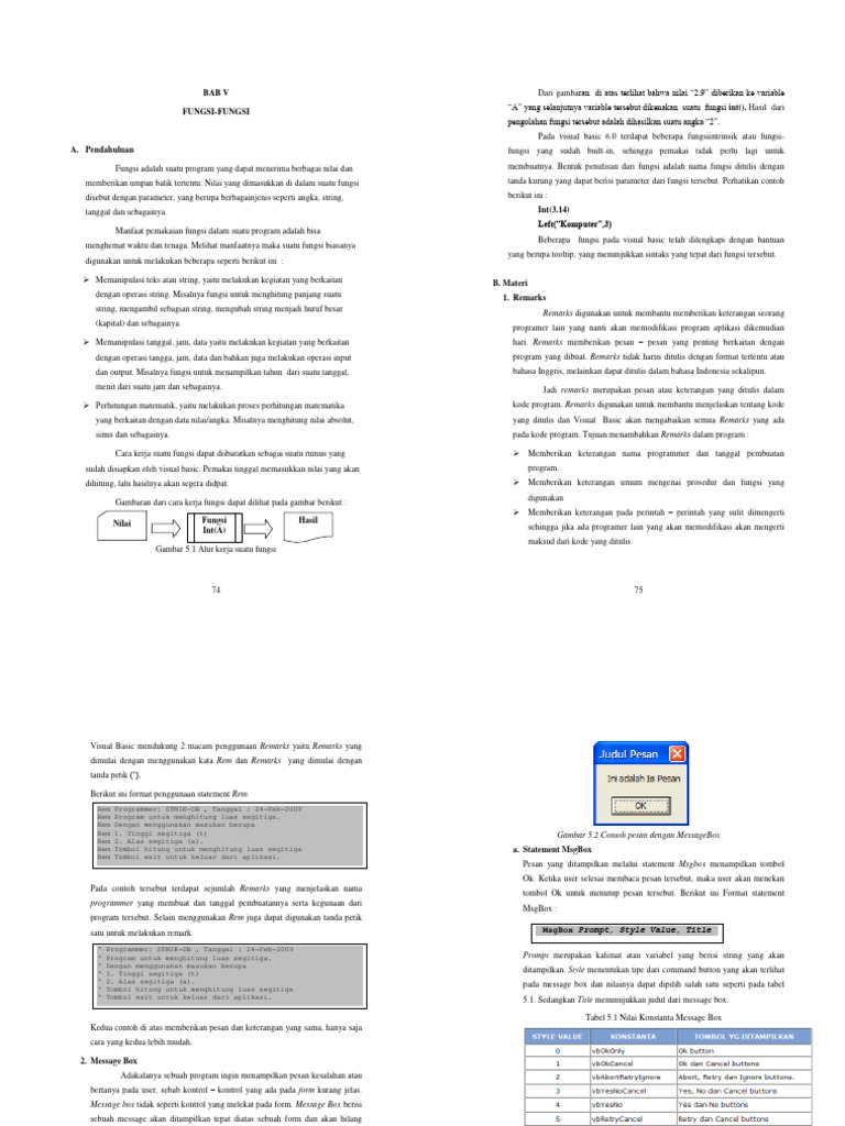 VISUAL BASIC - Fungsi-Fungsi | PDF