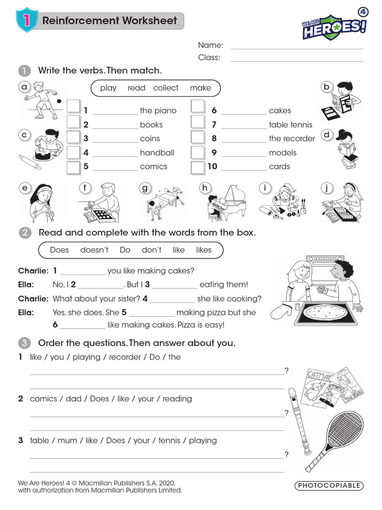 WAH4 - Reinforcement Worksheets | PDF