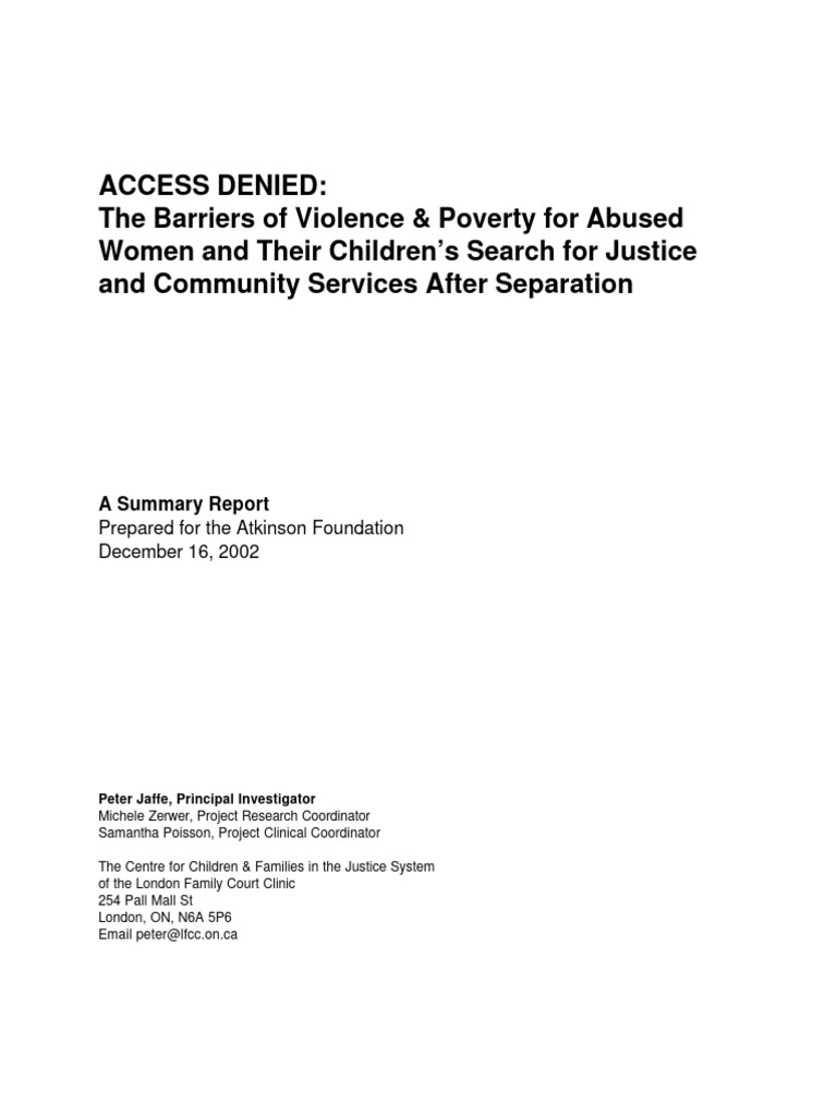 Barriers to Justice for Abused Women | PDF | Domestic Violence | Violence