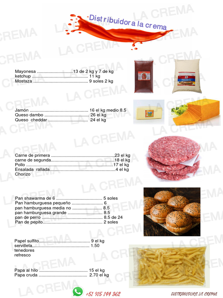 Catalogo La Cremita | Descargar gratis PDF | Hamburguesas | Alimentos preparados