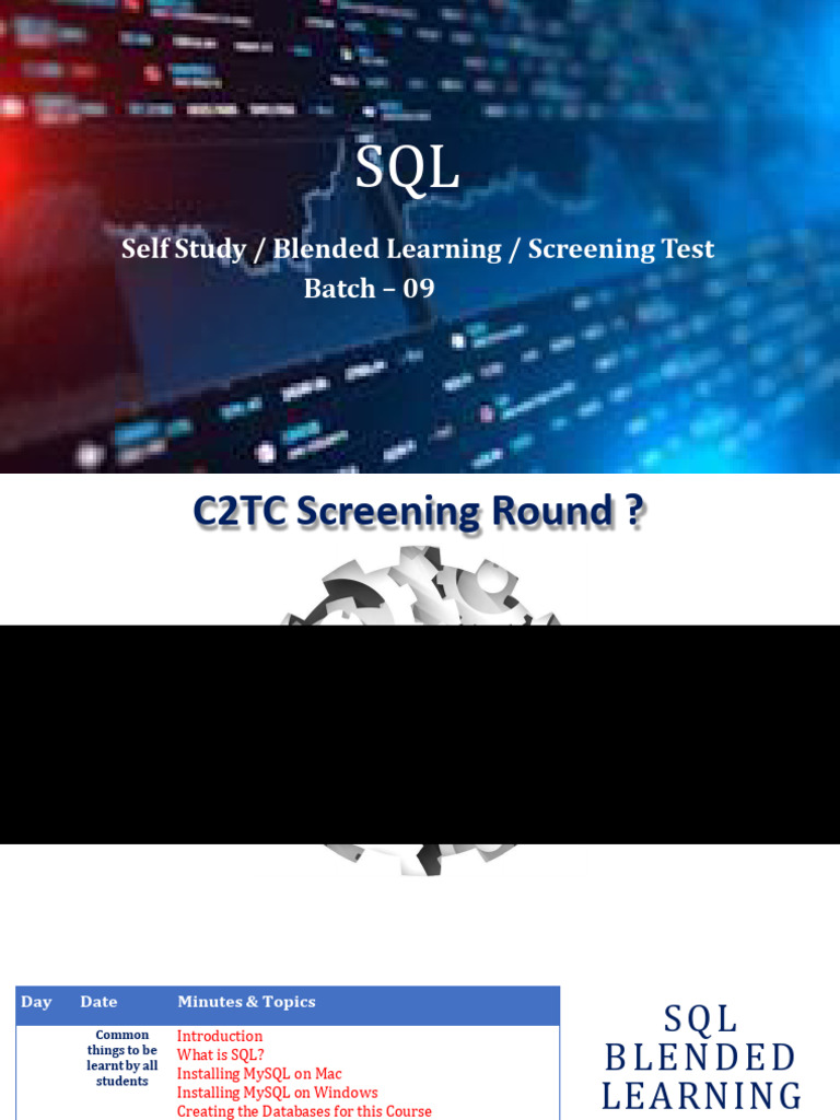 Day 01 - SQL Blended Learning - JN09 | PDF | Software | Computing