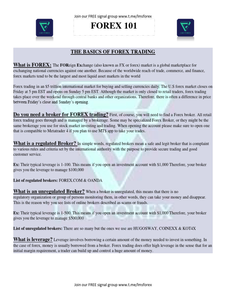 The Basics of Forex Trading | PDF | Foreign Exchange Market | Service Industries