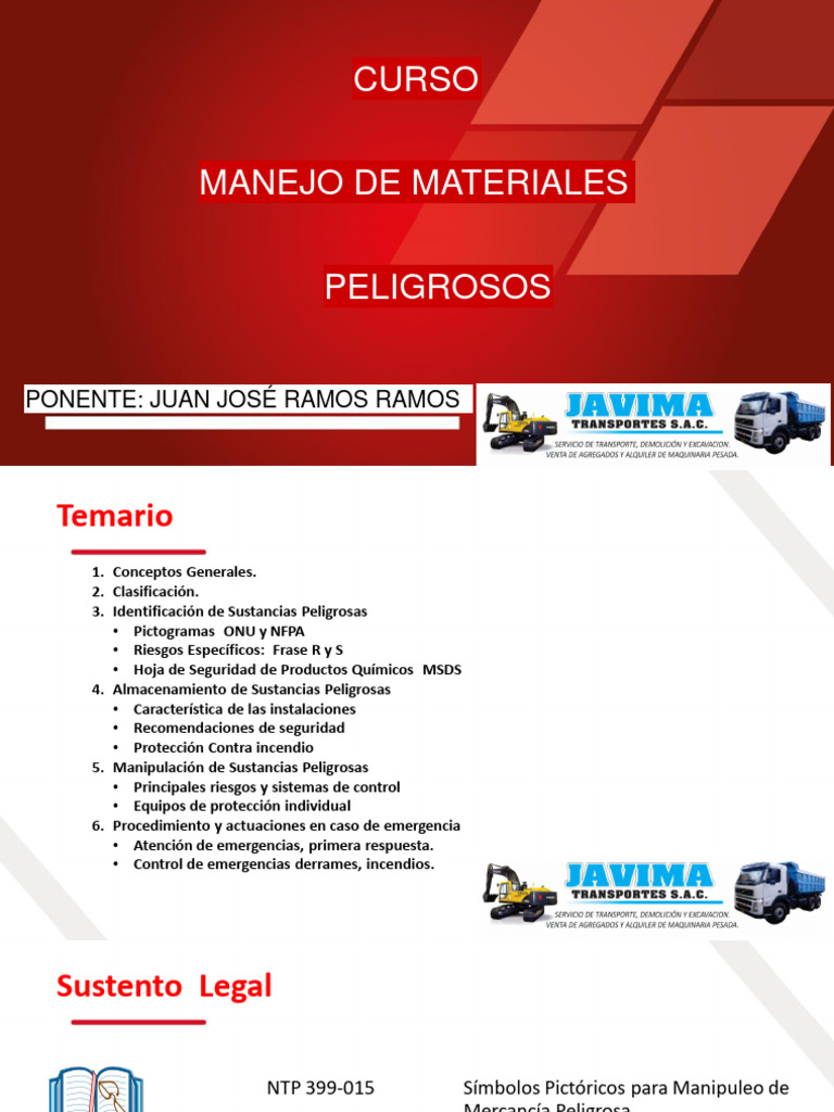 Manejo de Materiales Peligrosos Javima | PDF | Combustión | Agua