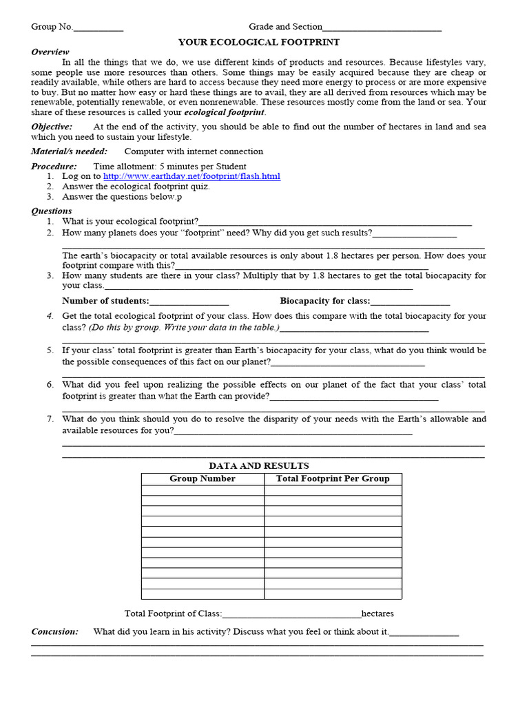 Calculate Your Ecological Footprint | PDF | Environment | Ecology