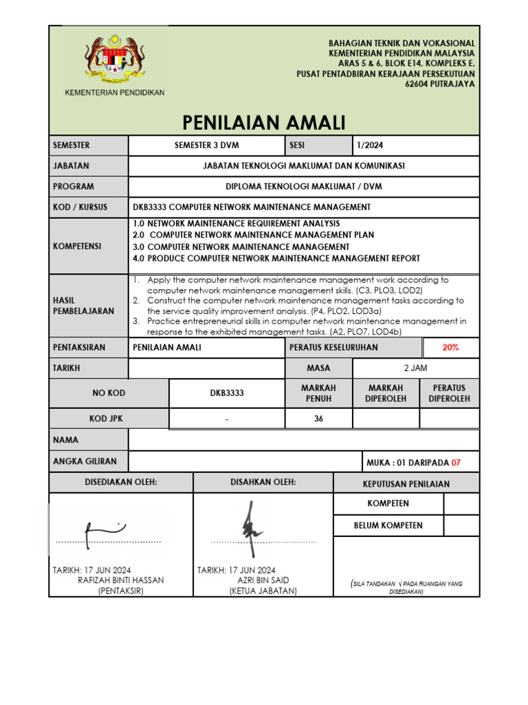 PB Dkb3333 Amali - Ks & PP (2024) | PDF