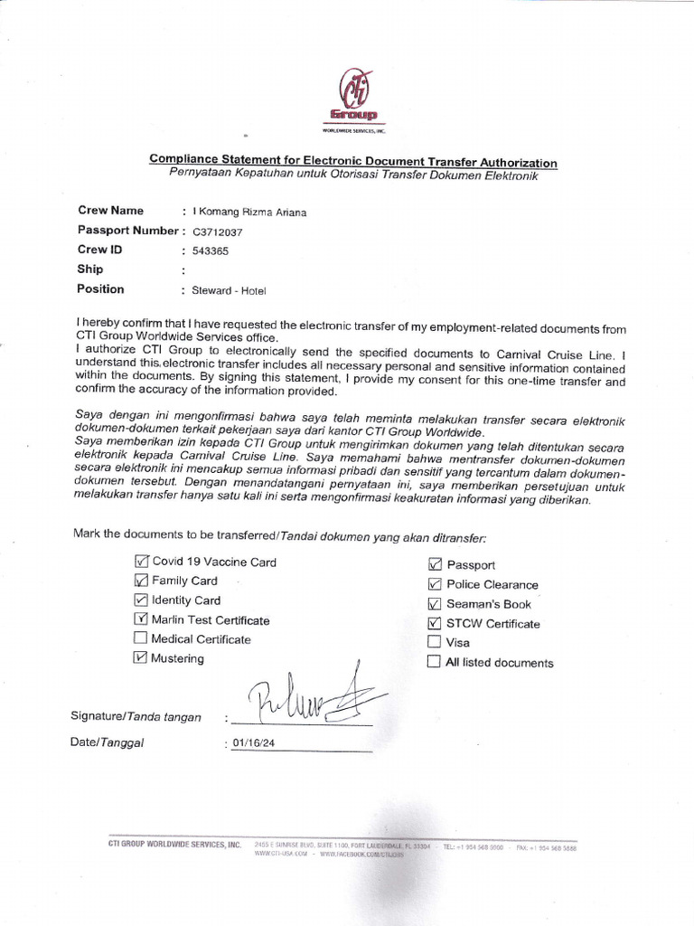 Document Transfer Authorization | PDF