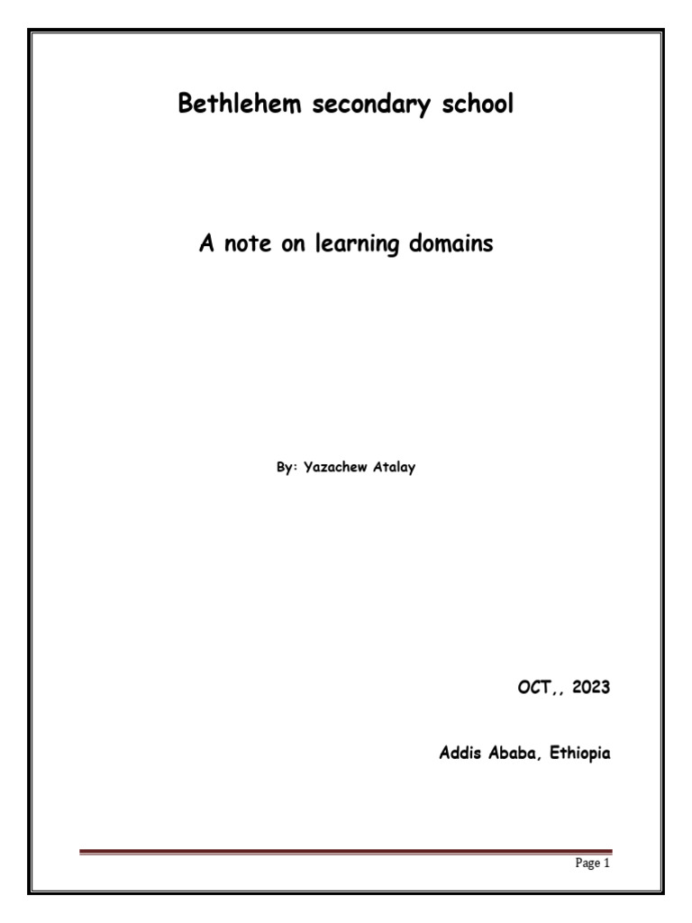 Domains of Learning | PDF | Learning | Understanding Domains of Learning | PDF | Learning | Understanding