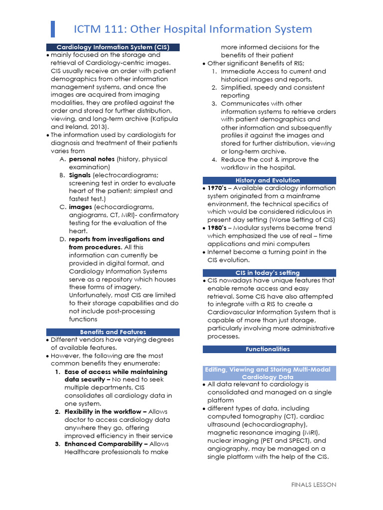 ICTM (3) - Other Hospital Information System | PDF | Electronic Health ...
