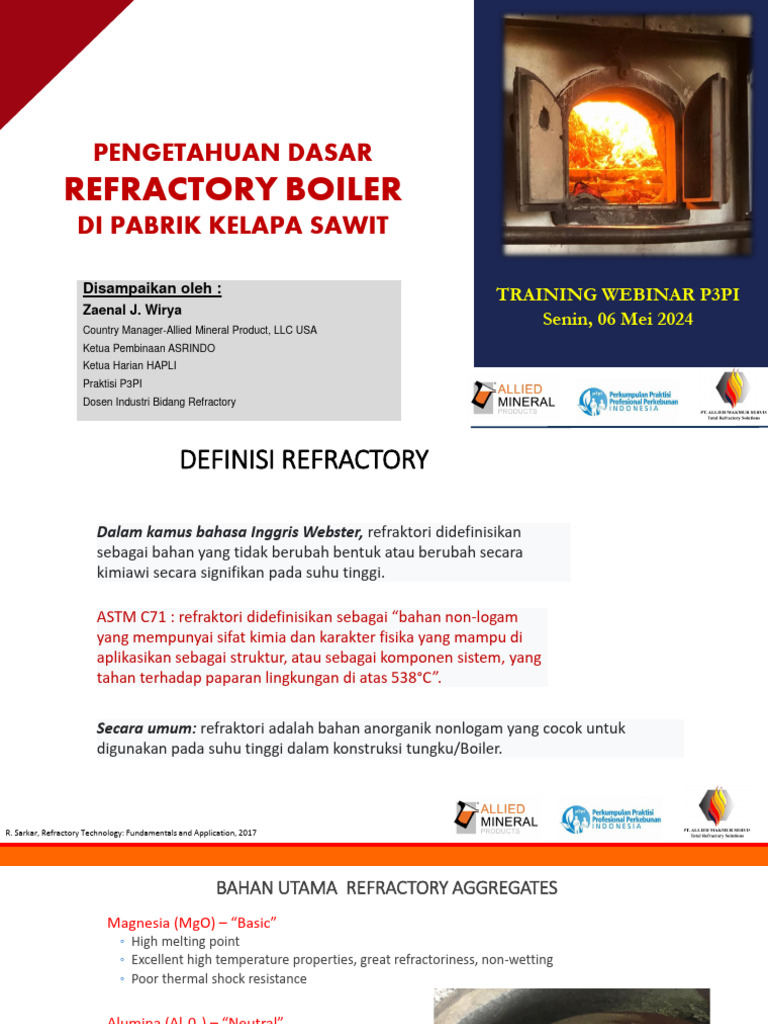Webinar P3PI Refractory Boiler 2024-1 | PDF