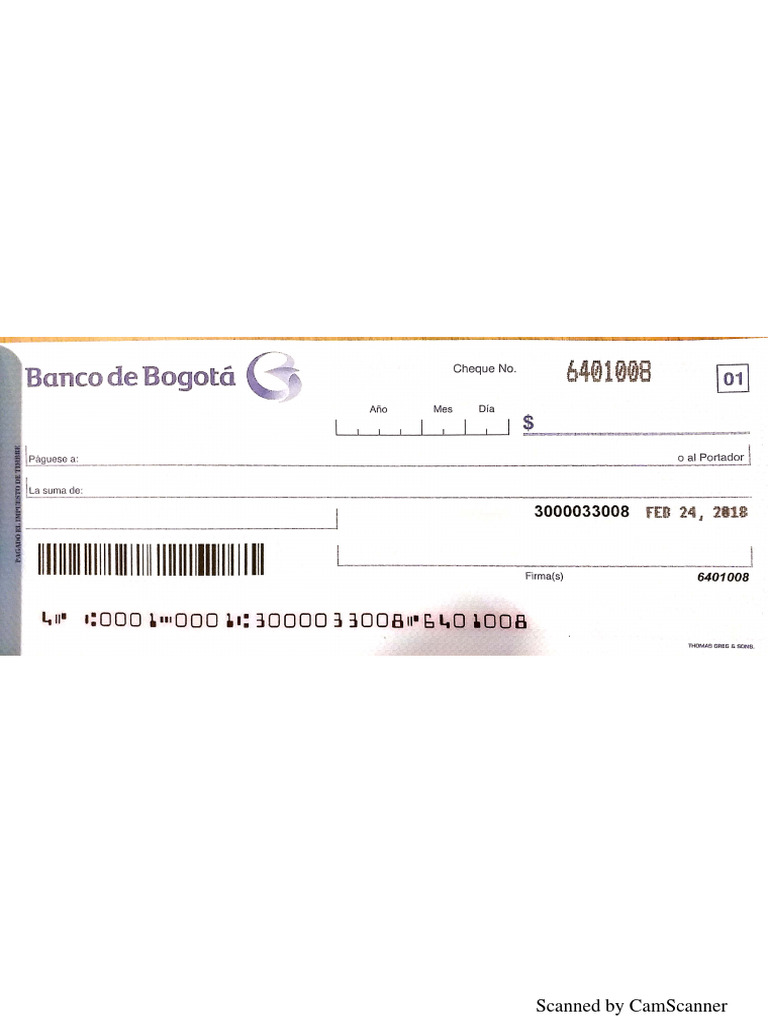 cheque BANCO DE BOGOTA | PDF cheque BANCO DE BOGOTA | PDF