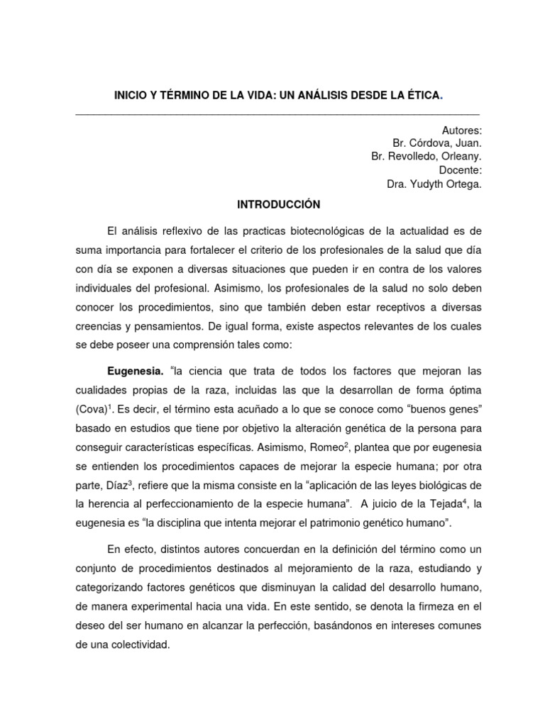 Inicio y Término de La Vida | PDF | Enfermería | Tecnología de ...