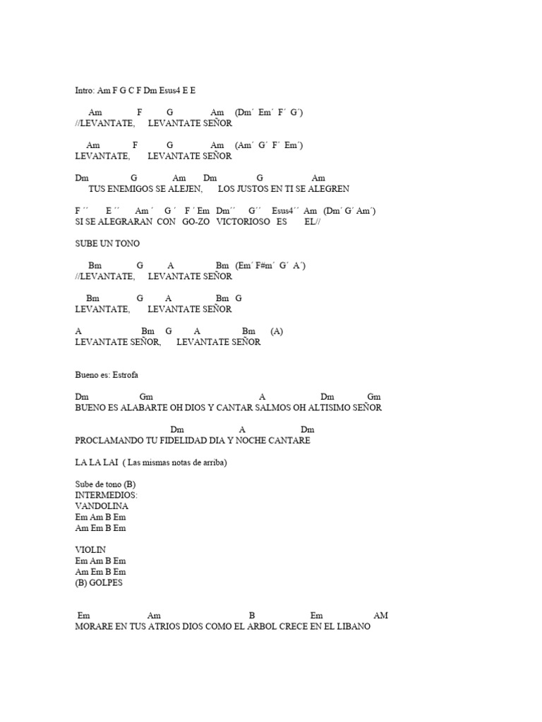 Levantate Señor Paul Wilbur Acordes | PDF