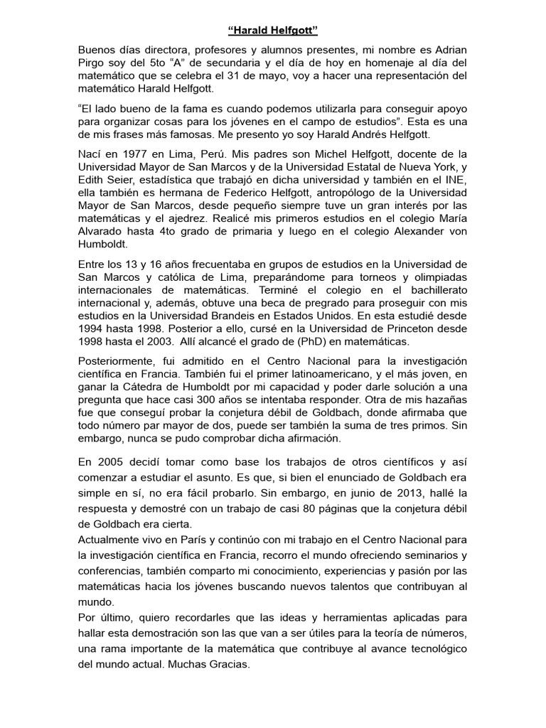 Harald Helfgott Biografía | PDF | Science