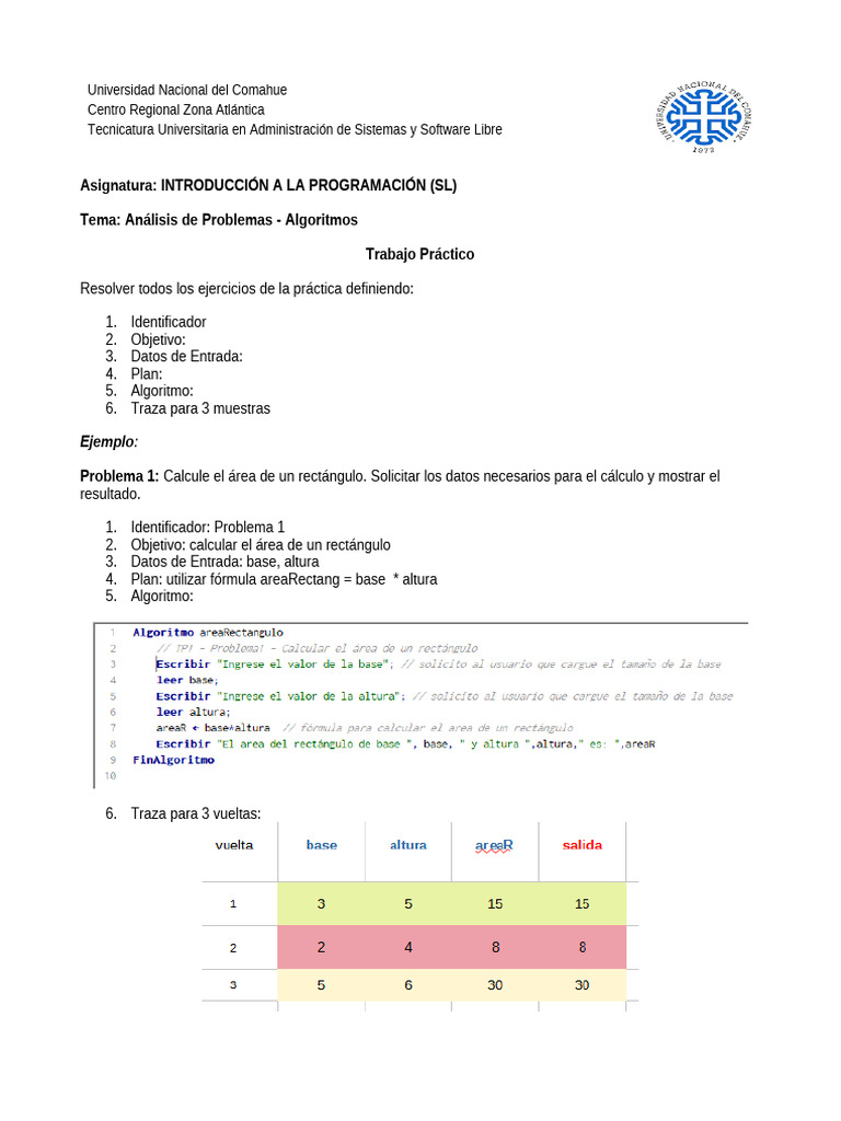TP1-Analisis de Problemas - Algoritmos | PDF | Algoritmos | Archivo de computadora