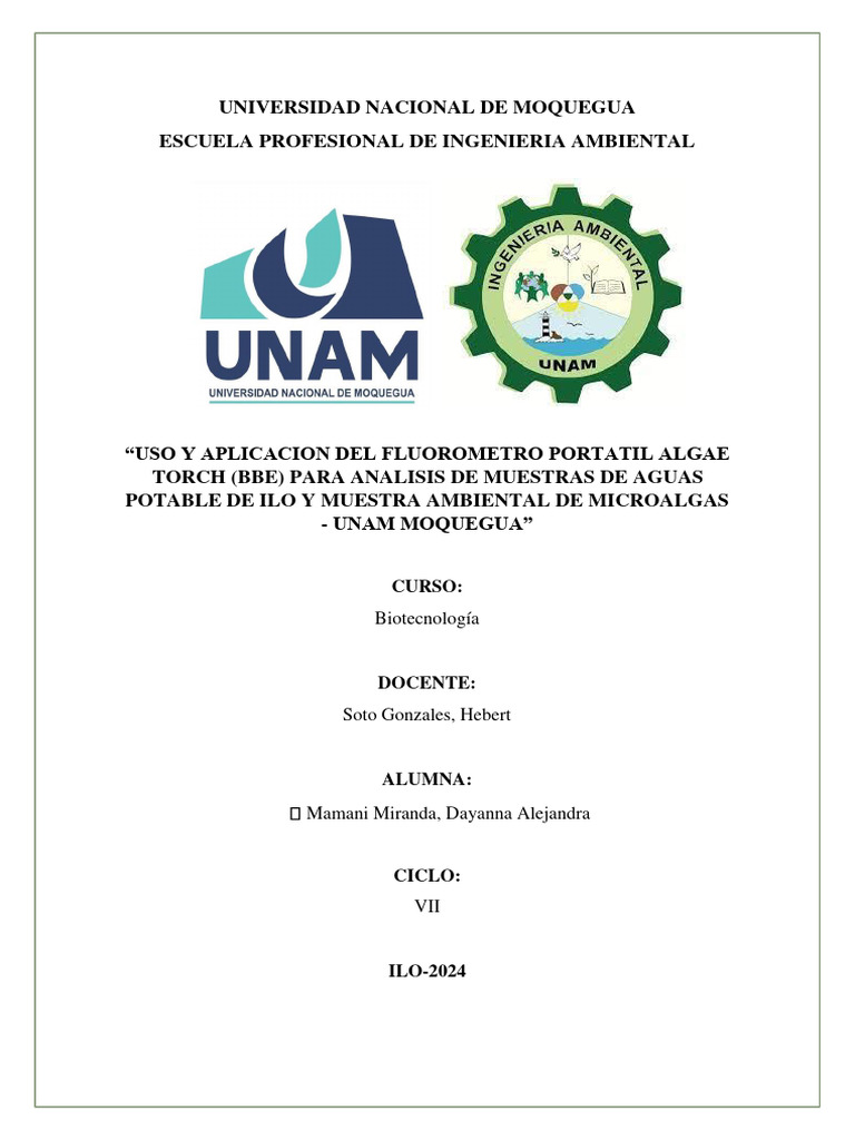 Uso y Aplicacion Del Fluorometro Portatil Algae Torch (Bbe) para ...