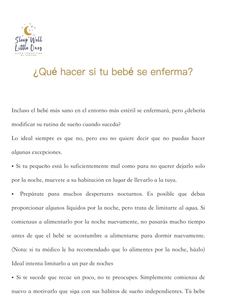 Enfermedad - Sleep Well Little Ones | PDF | Salud y bienestar