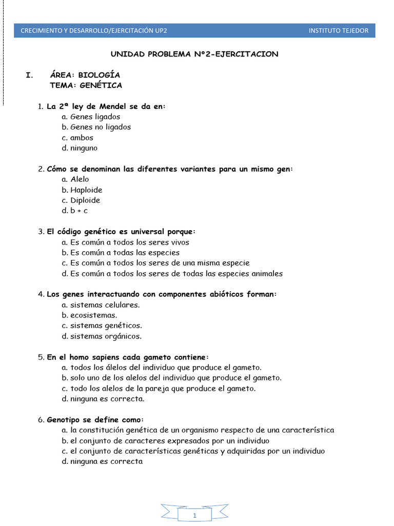 Cyd Up2 Practica 2023 | PDF | Rna | Dominancia (Genética)