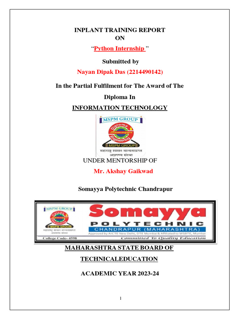 Industrial Training Reports | PDF | Machine Learning | Usability