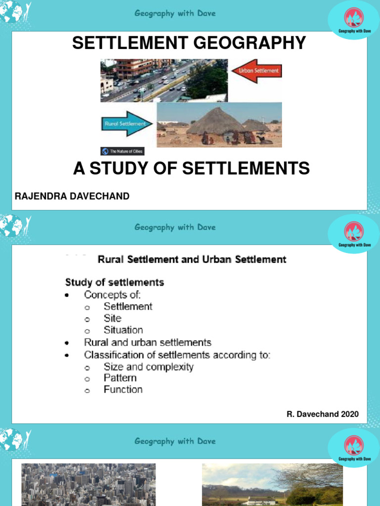 Settlement Geography A Study of Settlements 12A | PDF