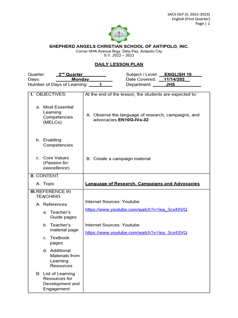 English 10 Week 2 | PDF | Human Communication | Cognition
