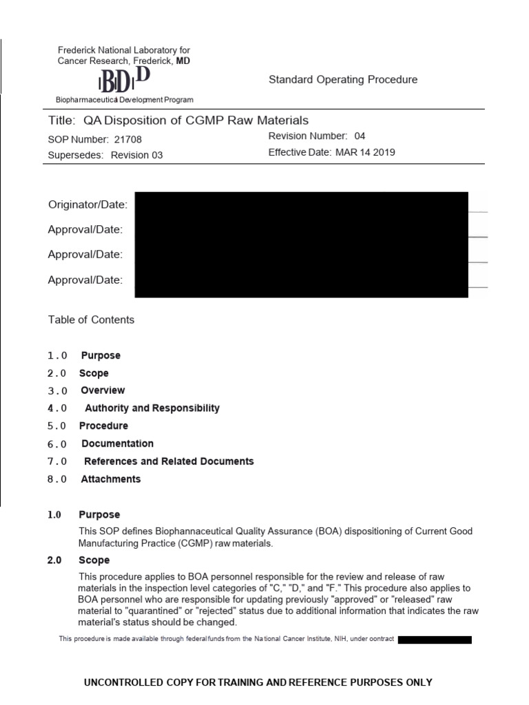 QA Disposition of CGMP Raw Materials | PDF | Shelf Life