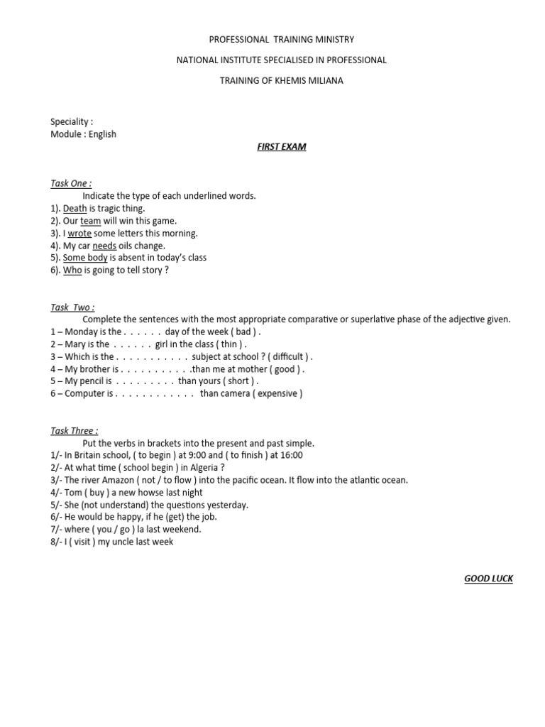 Examen English First Pdf