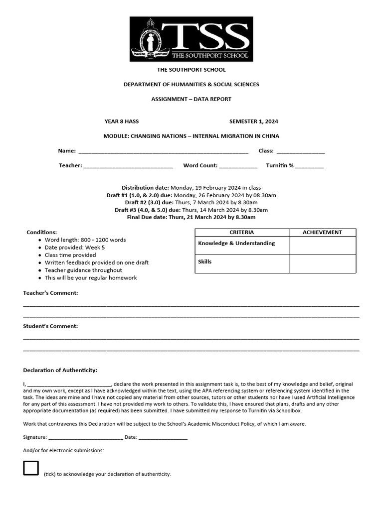 HASS Task Sheet | PDF | Information | Data