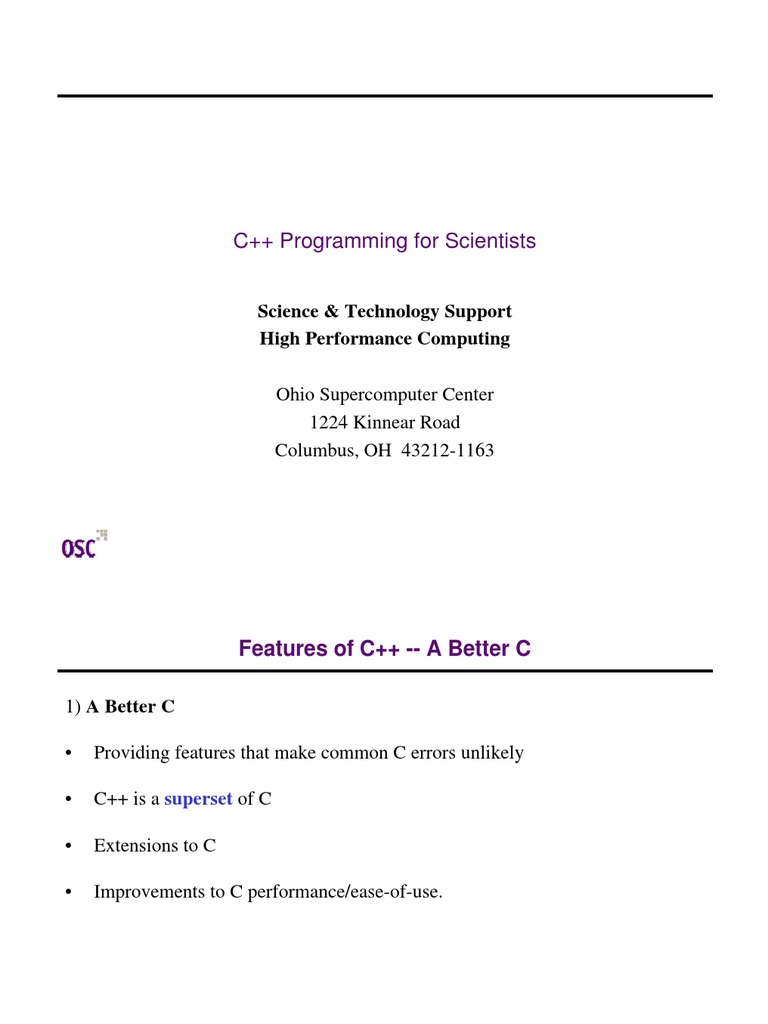 A Concise Overview of Key C++ Programming Concepts for Scientists | PDF ...