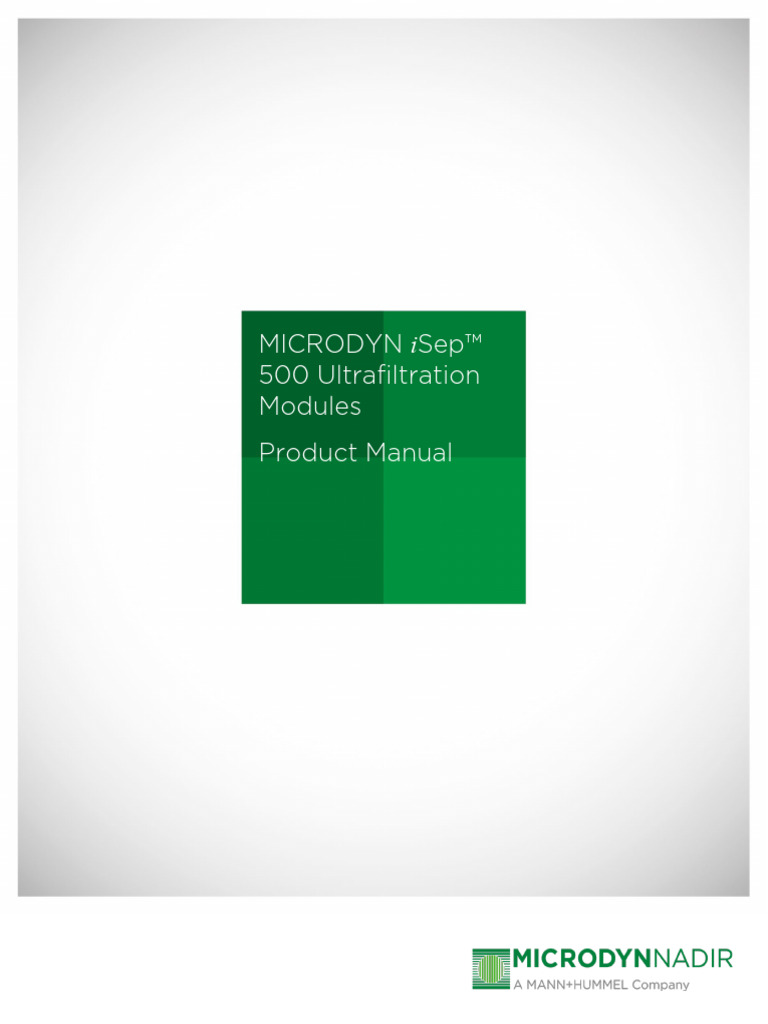 MICRODYN Isep 500 Ultrafiltration Modules Product Manual | PDF ...