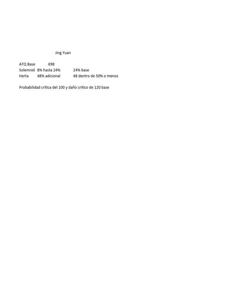 Estadísticas de Jing Yuan en Herta | PDF